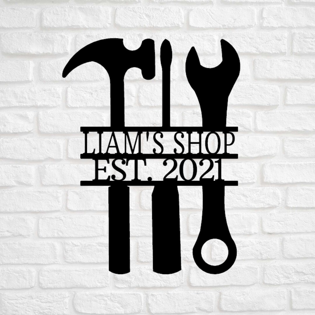 Tool Metal Sign – Custom Garage Workshop Wall Decor Gift for Him - Etsy