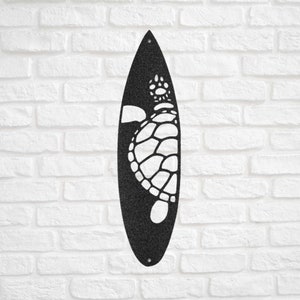 Surfboard Sea Turtle Metal Sign – Custom Coastal Wall Decor Gift for ...