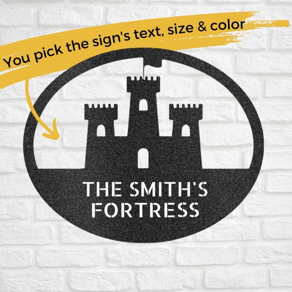 Castle Sign Custom Metal Medieval Castle Sign Renaissance - Etsy