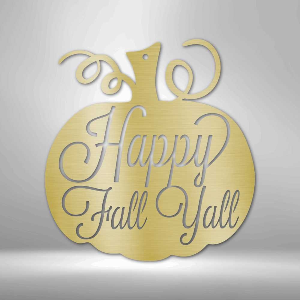 Happy Fall Yall Fall Pumpkin Sign Metal Pumpkin Monogram - Etsy