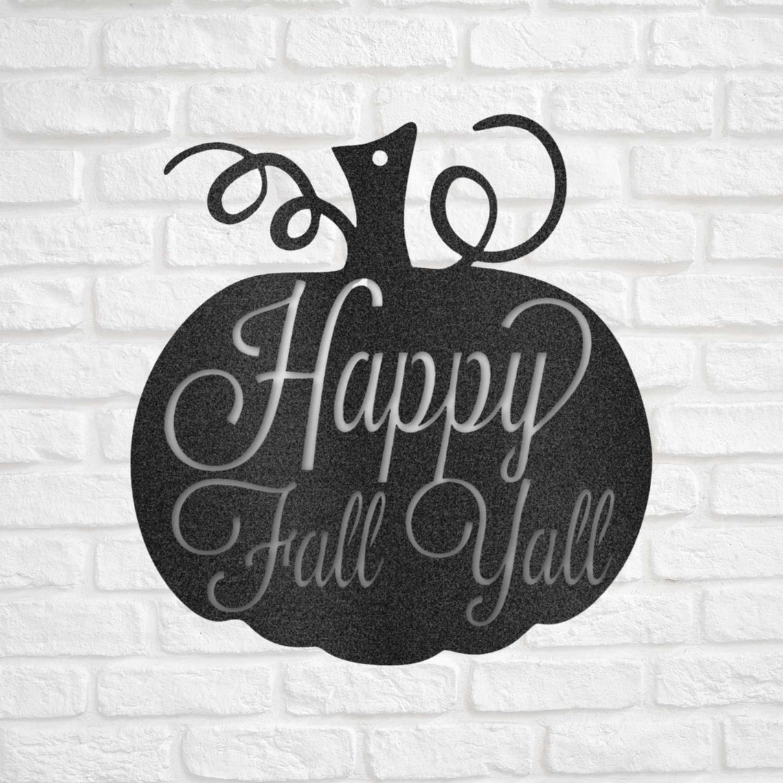 Happy Fall Yall Fall Pumpkin Sign Metal Pumpkin Monogram - Etsy