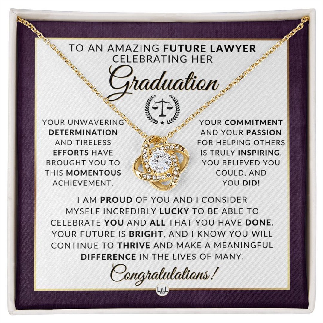 Law Student Graduation Gift - Future Lawyer Gift Necklace, Law School ...
