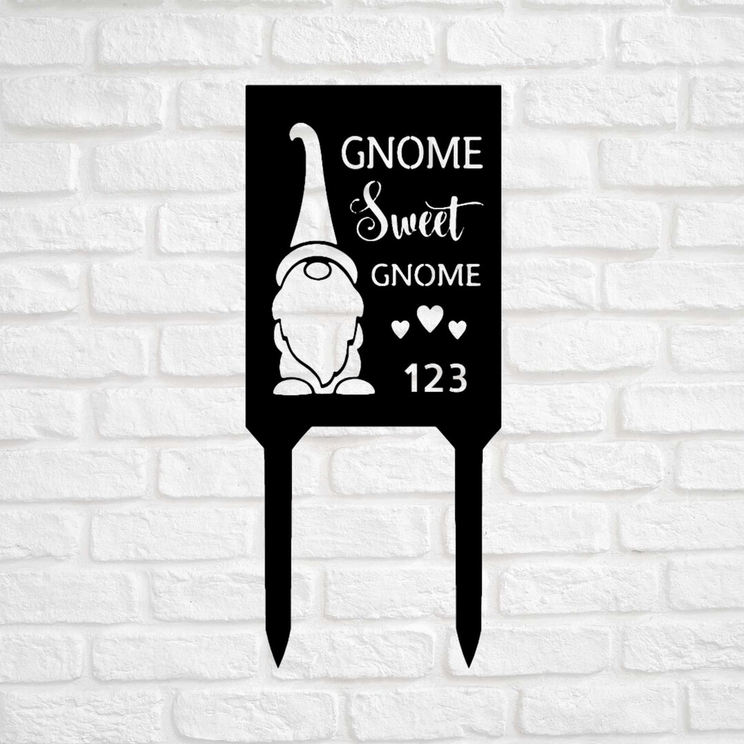 Gnome Address Yard Stake – Custom House Number Gift for Home - Etsy