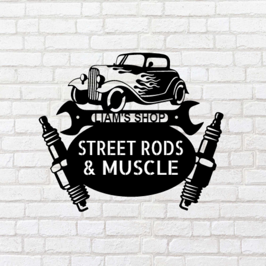 Hot Rod - Personalized Metal Car Sign - Custom Garage Sign, Street Rod ...