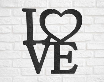 Metal Stacked Love Sign - Etsy