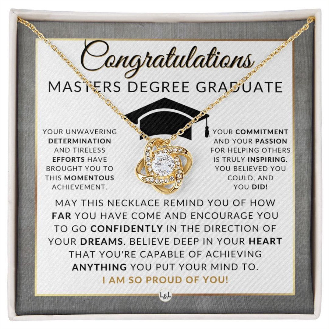 Masters Degree Graduation Gift for Her – Graduate School Necklace ...