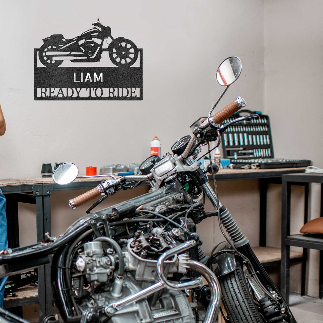 Motorcycle Sign - Personalized Metal Sign - Bike Plaque Monogram ...