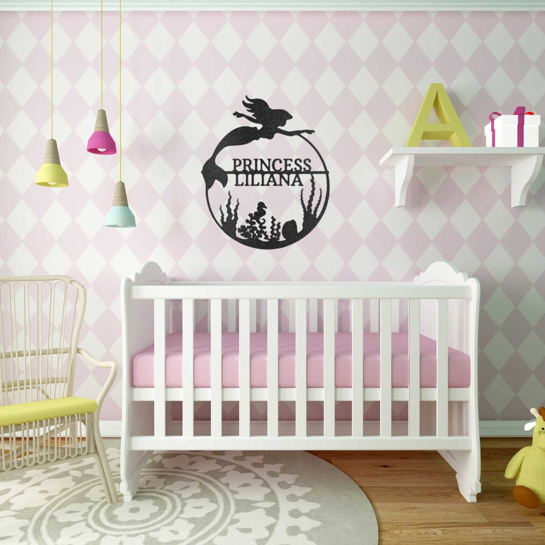 Custom Mermaid Metal Sign: Laser Cut Nursery Decor - Etsy
