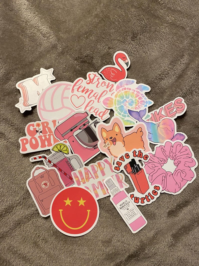 Pink #1 Theme Waterproof Sticker Pack 16 Stickers - Etsy