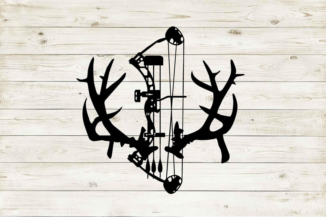 Antler Bow Vinyl Decal - Archery - Hunting - Deer - Elk - Buck - Custom ...