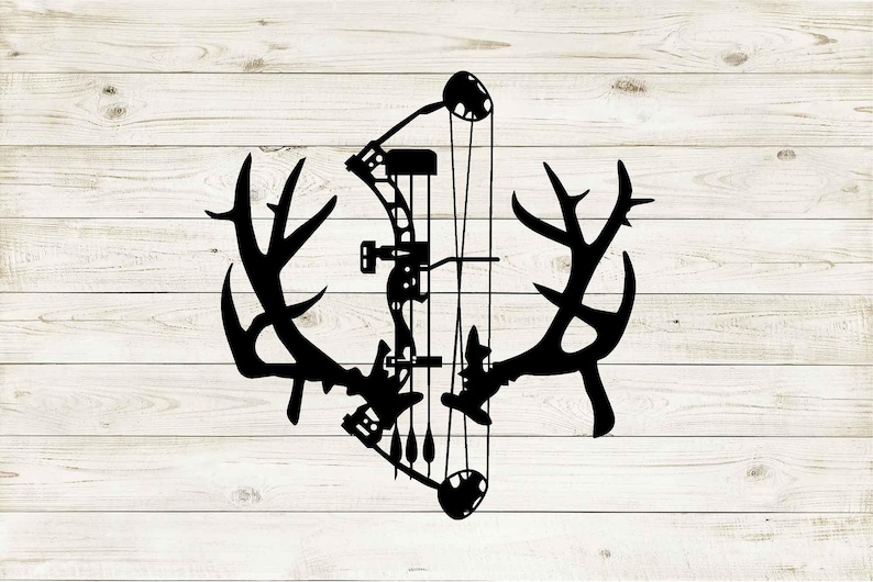 Antler Bow Vinyl Decal - Archery - Hunting - Deer - Elk - Buck - Custom ...