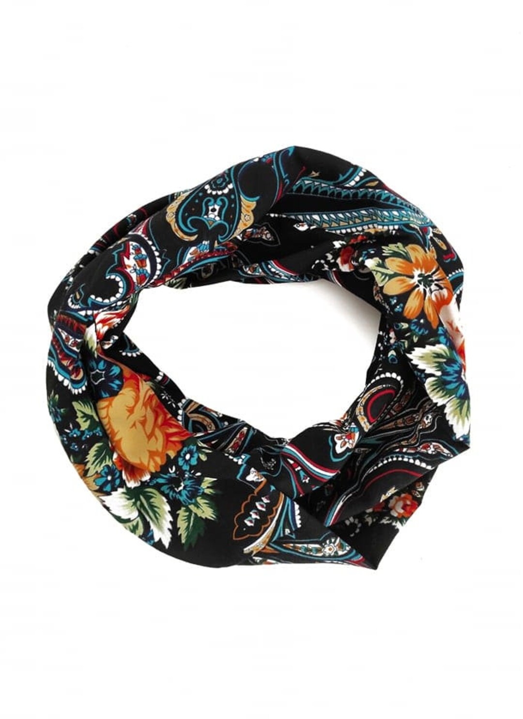 Folk Shawl, Smooth Soft Wool Snood Scarf, Floral, Slavic Babushka ...