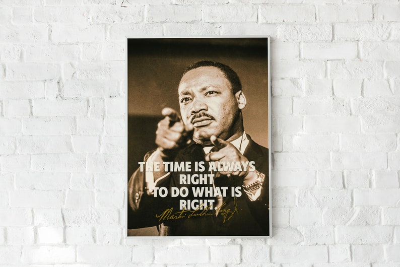 Martin Luther King Jr., Signature, Paper or Canvas Poster Print, Wall ...