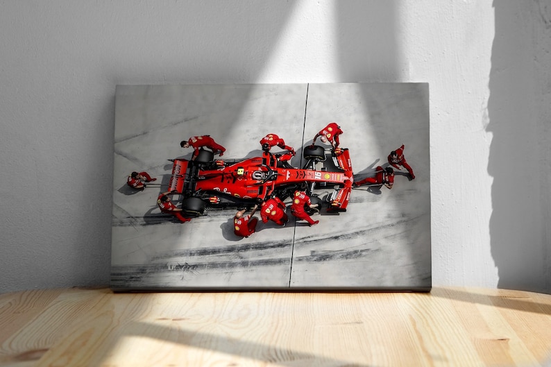 F1 Pit Stop Poster Paper or Canvas Print, F1 Scuderia Ferrari, Season ...