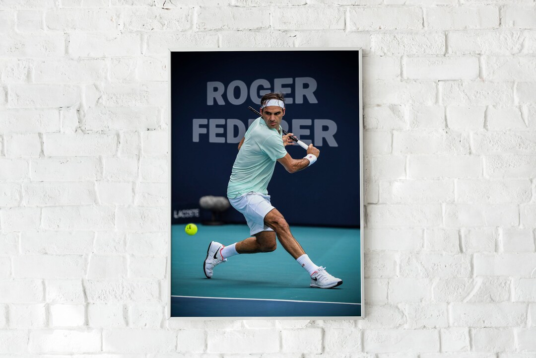 Roger Federer Tennis Poster or Canvas Print: Miami Open, Legend Wall ...