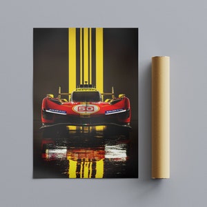 Le Mans Hypercar Ferrari 499P Poster, Canvas or Paper Print, World ...