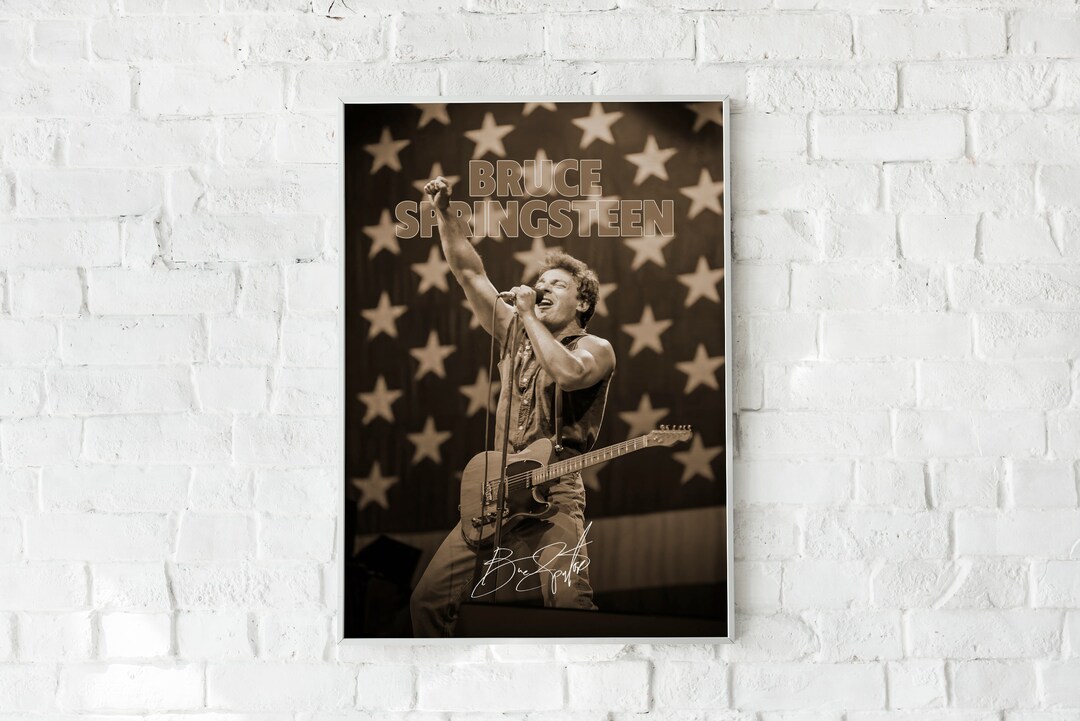 Bruce Springsteen Poster, Sepia Tone Style, Paper or Canvas Print, Man ...