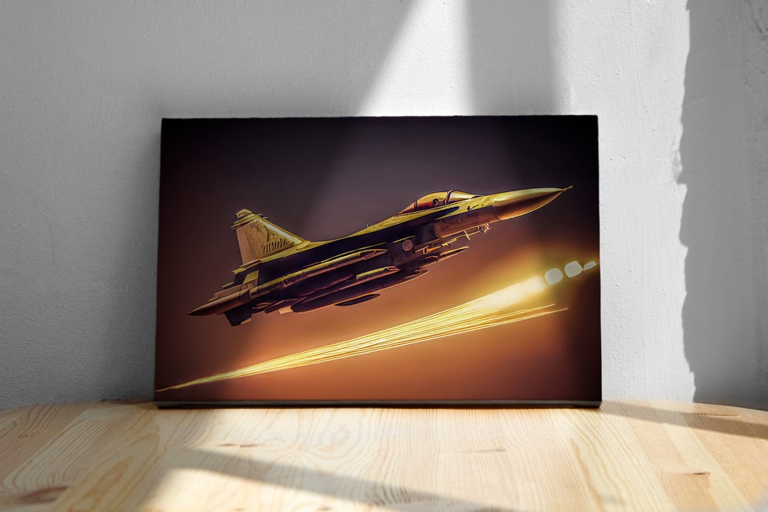 Fighter Jet Wall Art, Canvas, Poster, Steampunk Style, Home Decor, Man ...