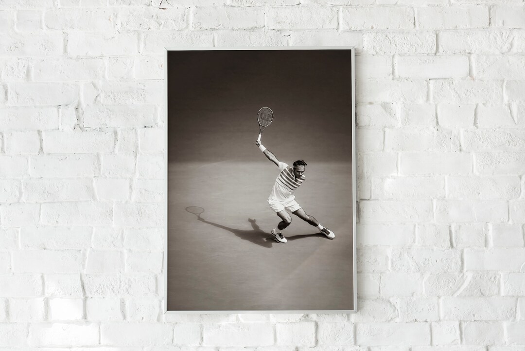 Roger Federer, Sepia Color Poster or Canvas Print, Tennis, Sports Art ...