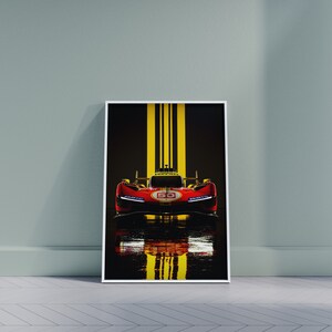 Le Mans Hypercar Ferrari 499P, Wooden Frame Poster, Matte Paper Print ...