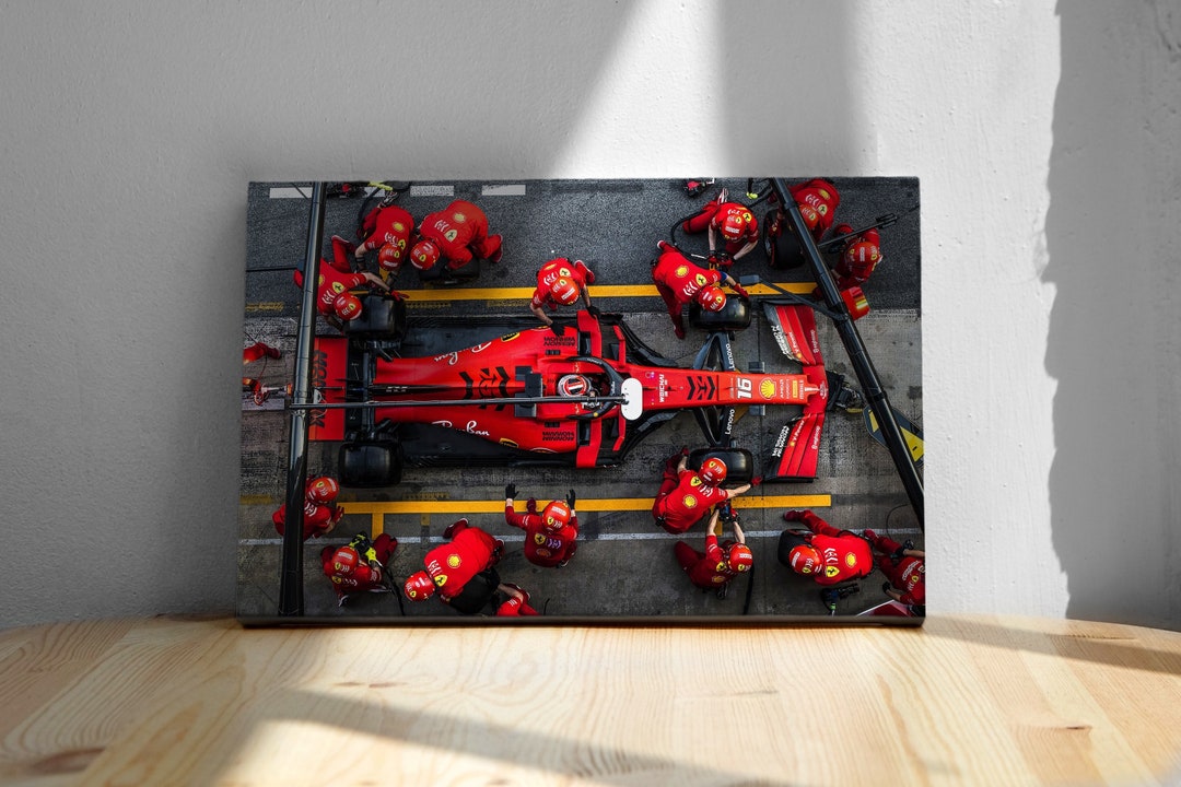 Ferrari F1 Car Pitstop Poster, Canvas or Paper Print, F1 Wall Art ...