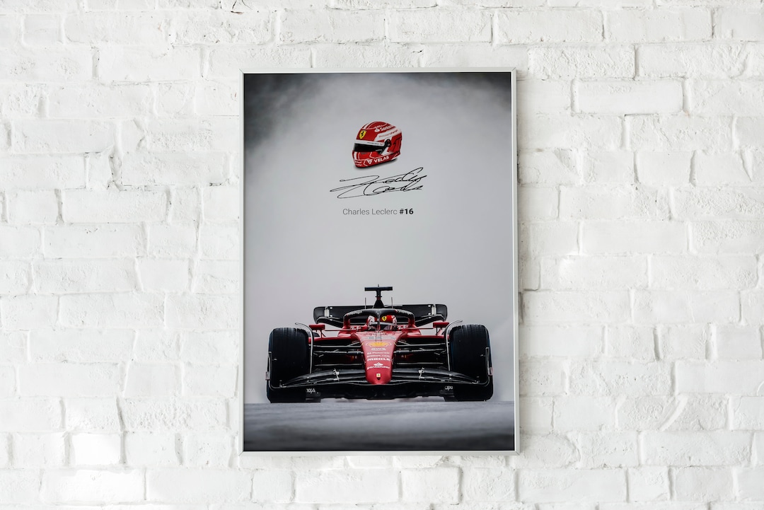 Charles Leclerc Signature F1 Poster: Ferrari Racing Wall Art - Etsy