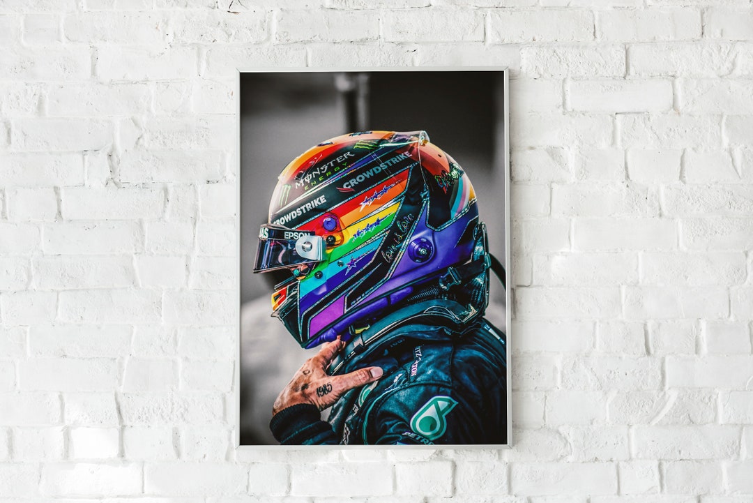 Lewis Hamilton F1 Portrait: Matte Poster or Canvas Print, Sports Wall ...