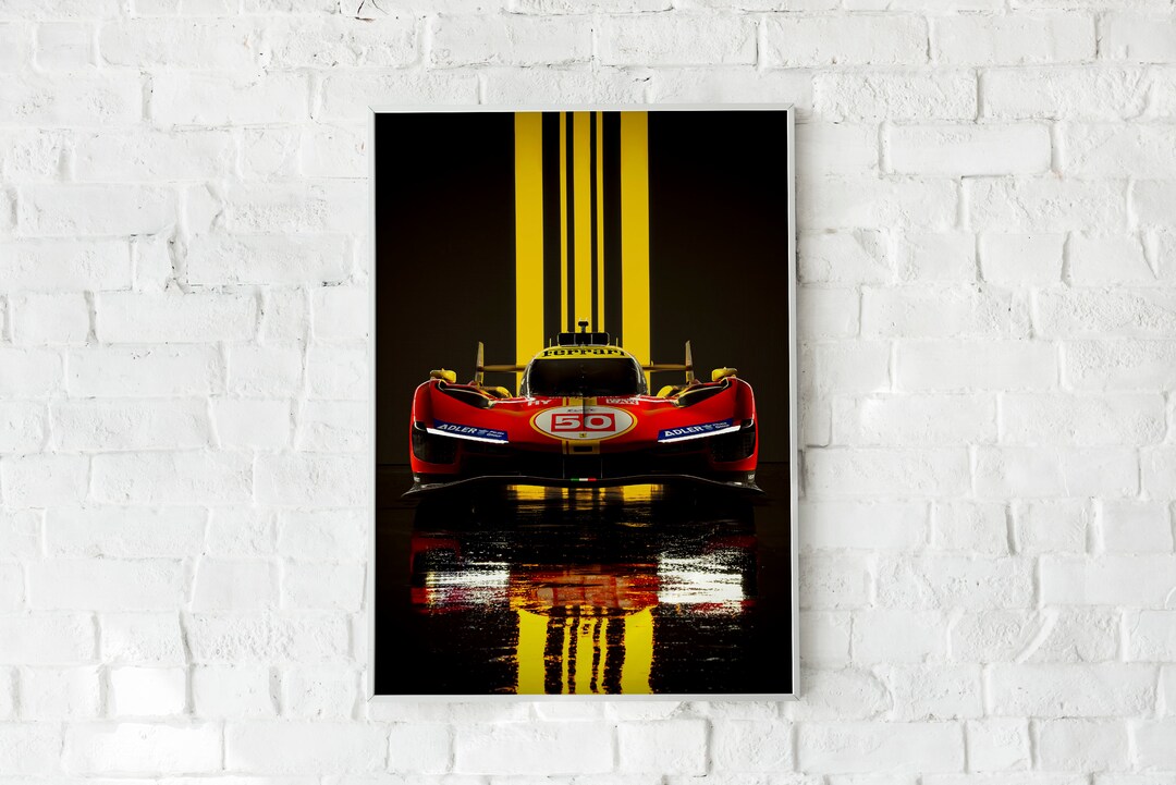 Le Mans Hypercar Ferrari 499P, Wooden Frame Poster, Matte Paper Print ...