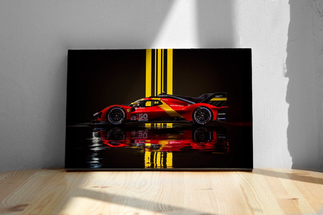 Ferrari 499P Poster or Canvas, 24 Hours of Le Mans Hypercar, Man Cave ...