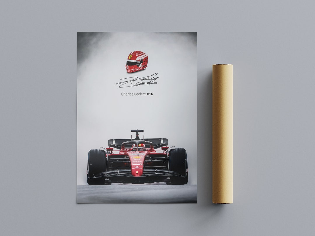 Charles Leclerc Signature, #16, Scuderia Ferrari F1-75 Matte Paper ...