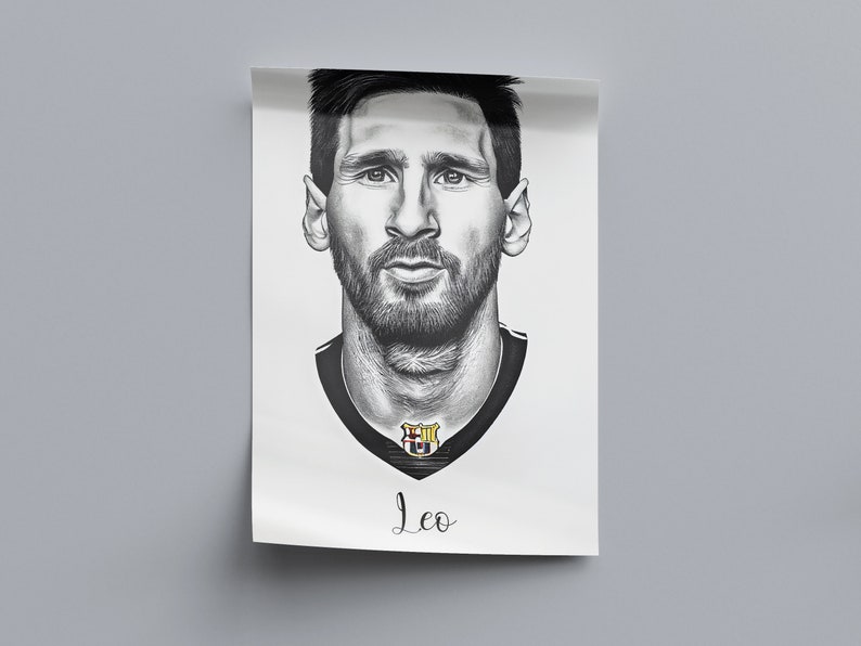 Lionel Messi Drawing Style Poster or Canvas Leo Messi GOAT - Etsy