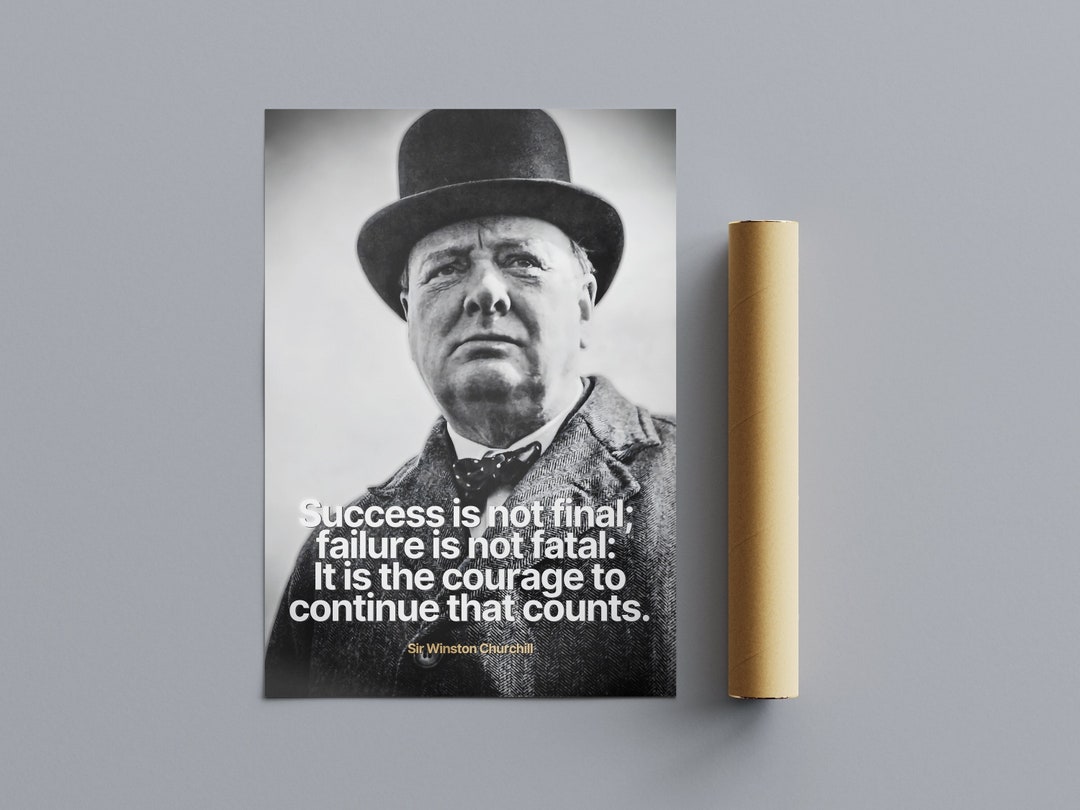 Winston Churchill Quote Poster or Canvas Print: Motivational Office ...