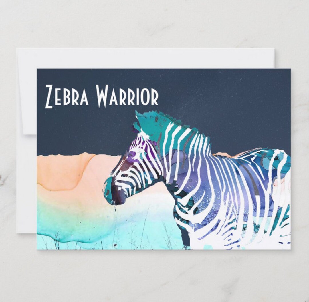 Zebra Warrior, Ehlers-danlos Awareness Month, Blank Card - Etsy
