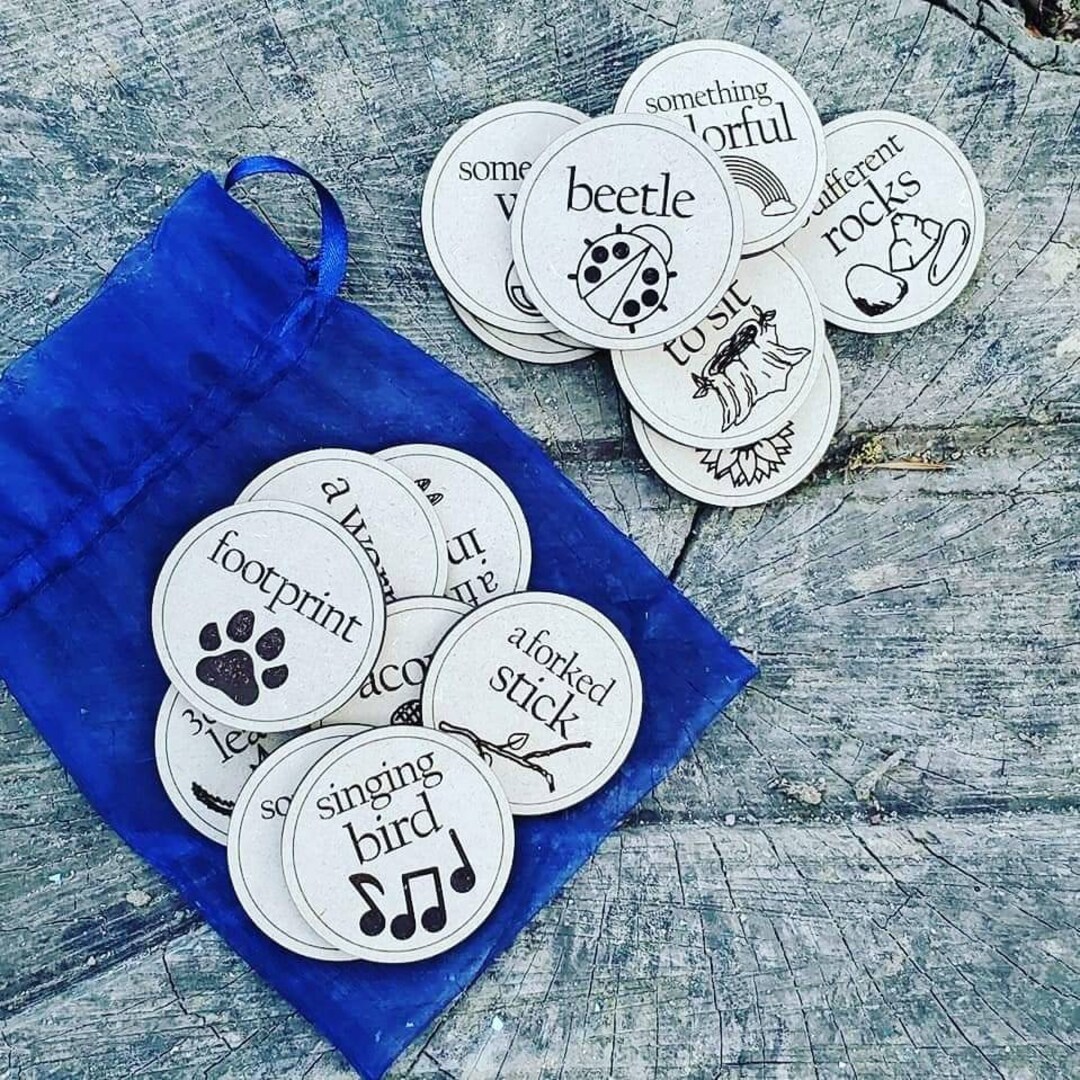 Nature Scavenger Hunt Tokens, Game for Camping, Gift for Kids, Outdoor ...