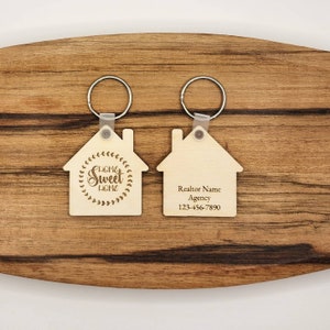 Custom Realtor Keychain, Engraved House Keychains, Home Sweet Home ...