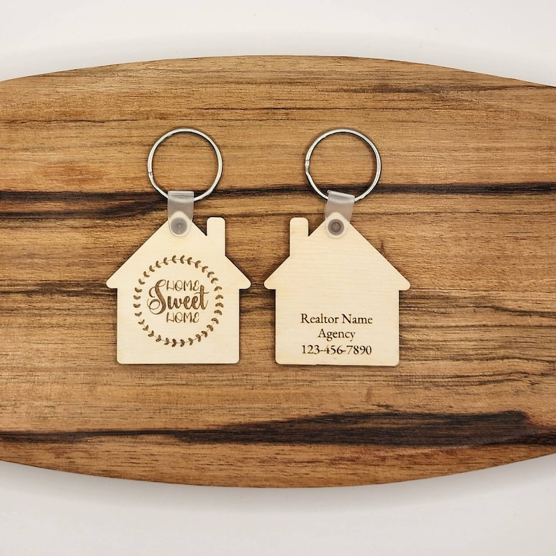 Customized Realtor Keychain, Engraved House Keychain, Home Sweet Home ...