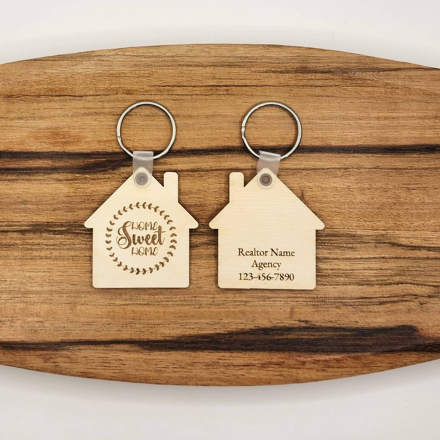 Customized Realtor Keychain, Engraved House Keychain, Home Sweet Home ...