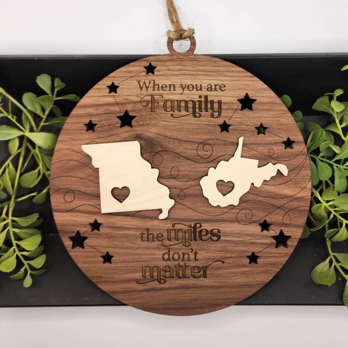 Custom Family Sign, Long Distance Family Wood Sign, Miles Don't Matter ...