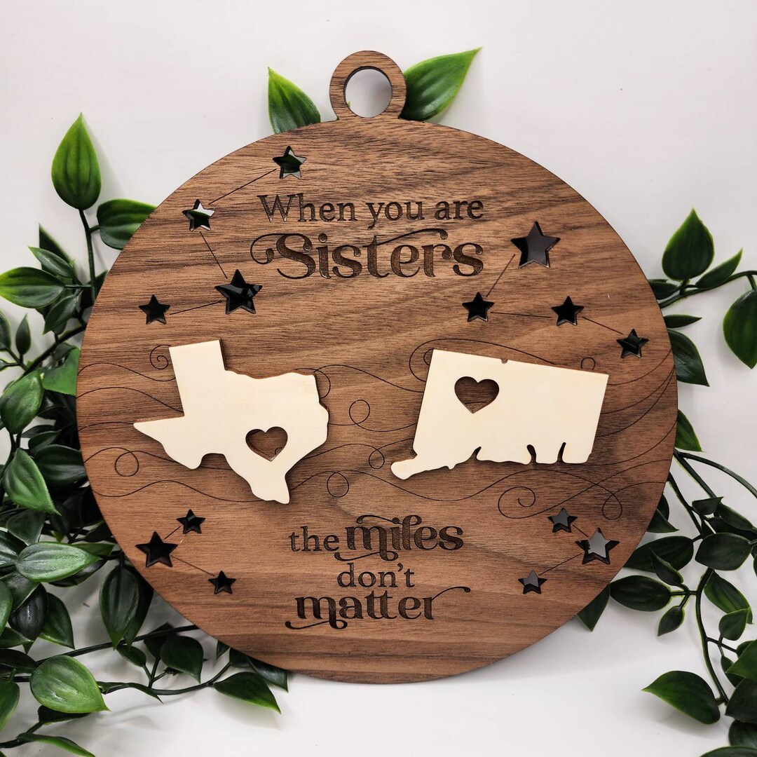 Custom Sister Friendship Sign, Gift for Sisters, Long Distance Wood ...