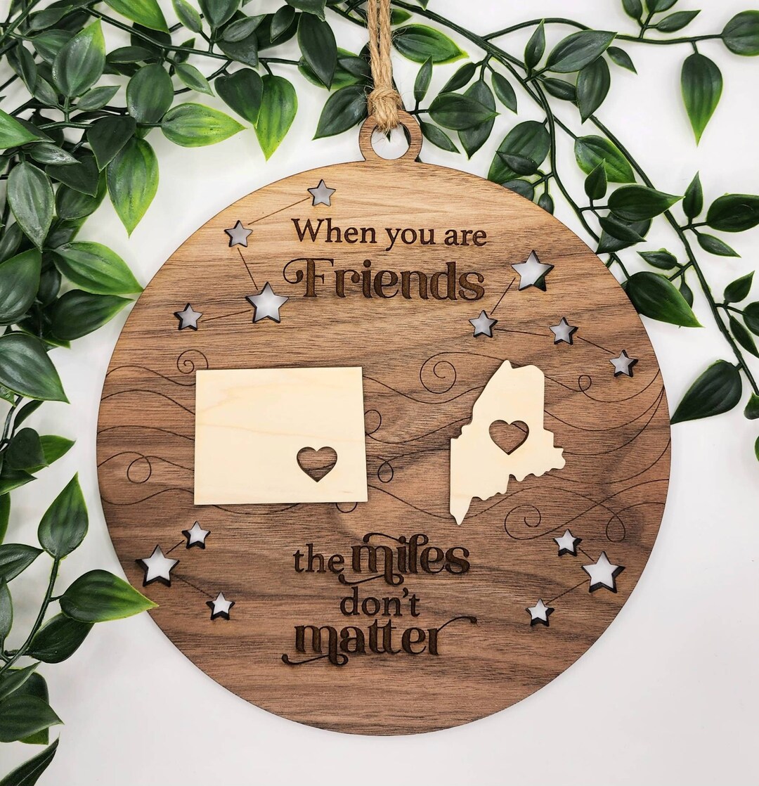 Custom Friendship Sign, Gift for Best Friend, Long Distance Wood ...