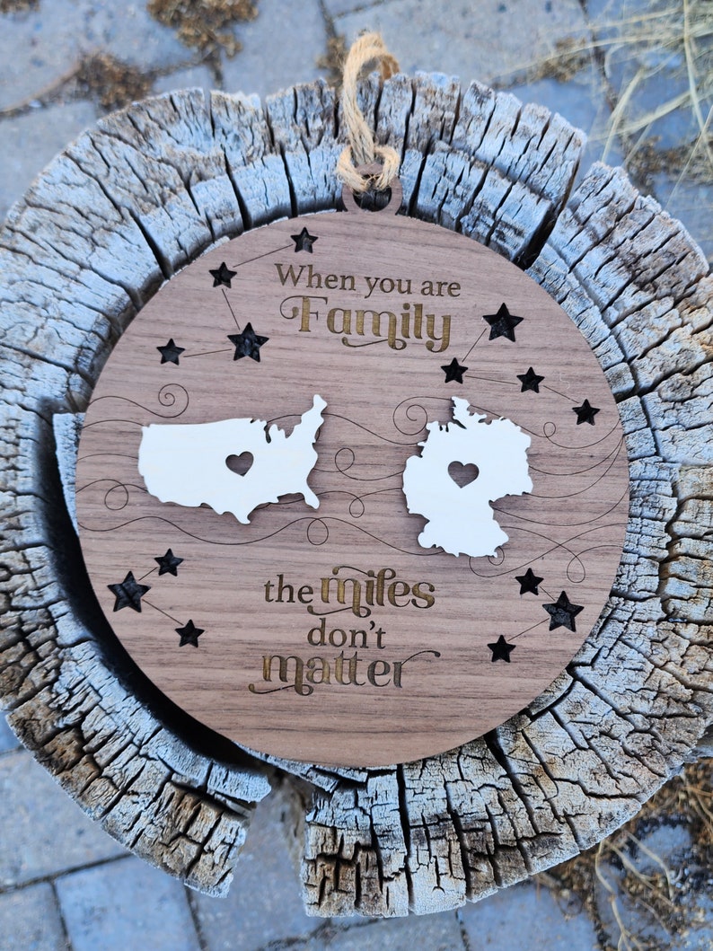 Custom Family Sign, Long Distance Family Wood Sign, Miles Don't Matter ...