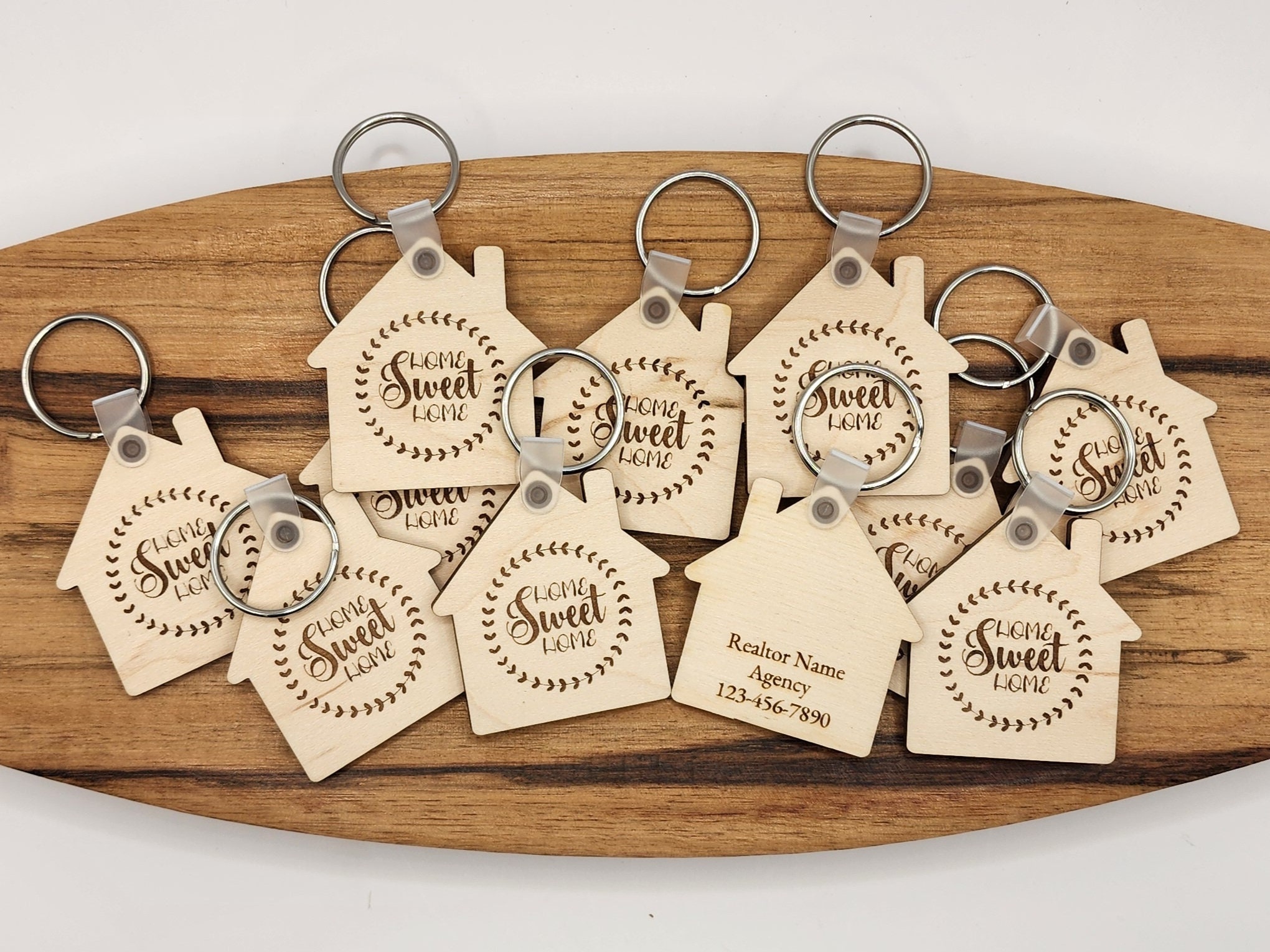 Customized Realtor Keychain, Engraved House Keychain, Home Sweet Home ...