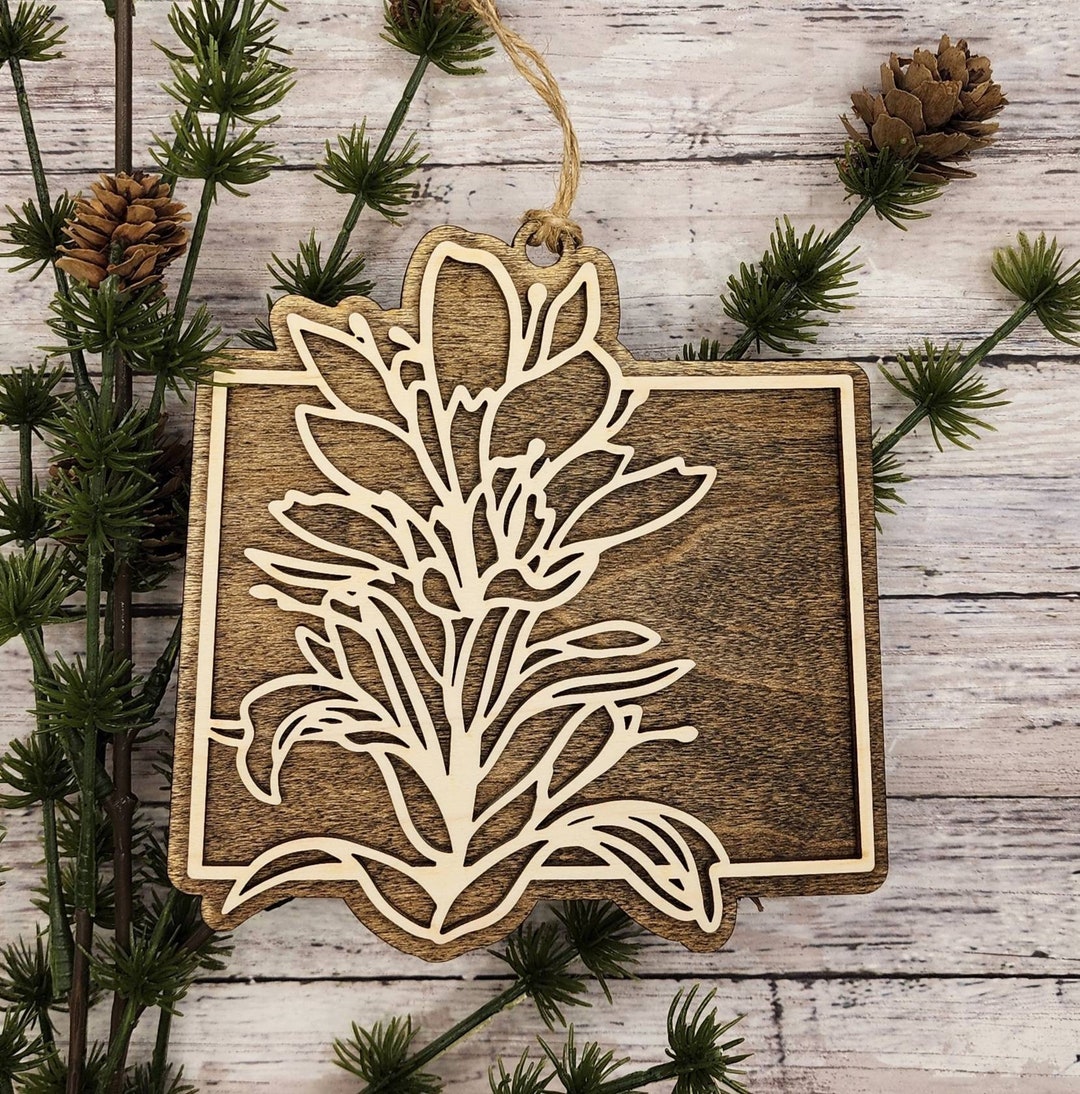 Wyoming State Flower Ornament, Indian Paintbrush Christmas Ornament ...