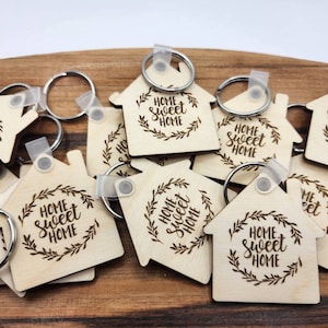 Custom Realtor Keychain Bulk, Engraved House Keychain, Home Sweet Home ...