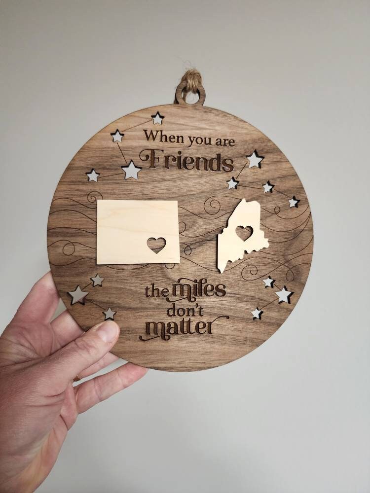 Custom Friendship Sign, Gift for Best Friend, Long Distance Wood ...