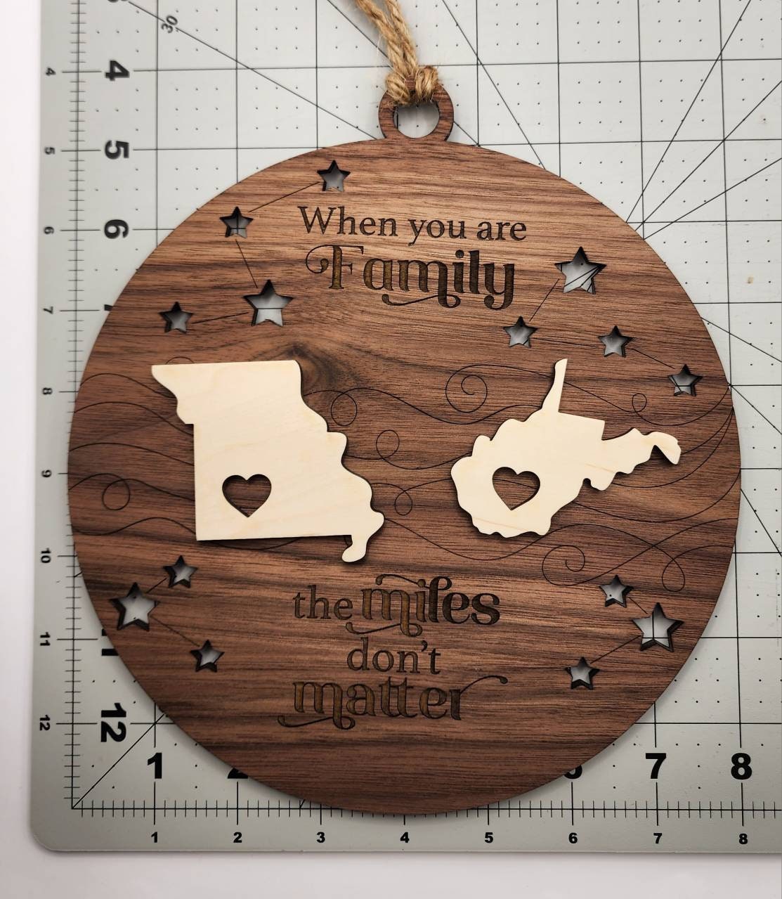 Custom Family Sign, Long Distance Family Wood Sign, Miles Don't Matter ...