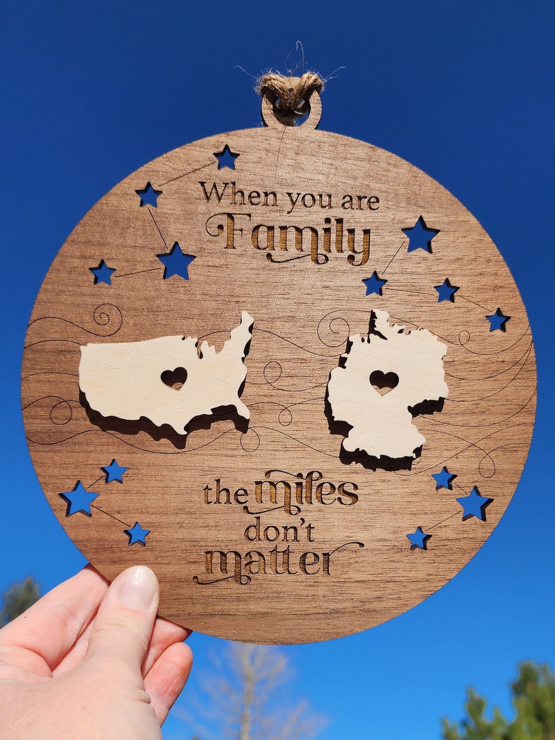 Custom Family Sign, Long Distance Family Wood Sign, Miles Don't Matter ...