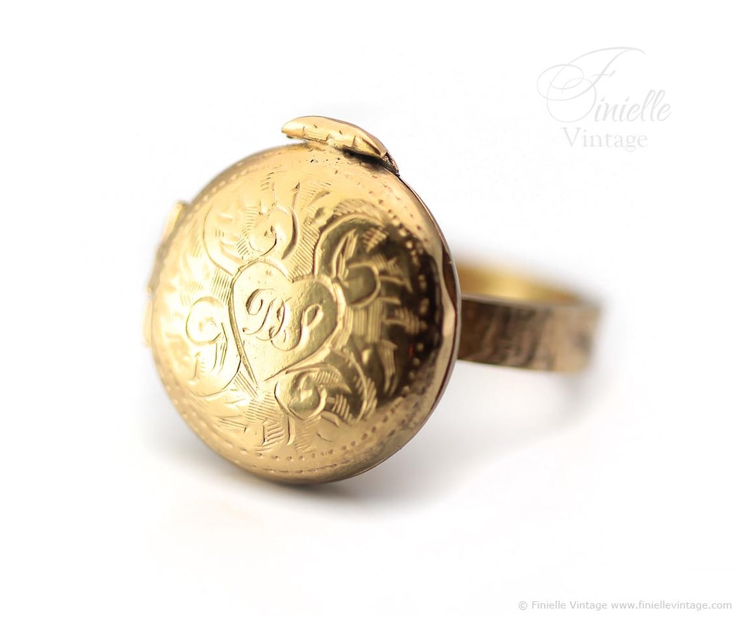 Rolled Gold Victorian Era, Engraved 2 Photo Floral Heart Locket ...