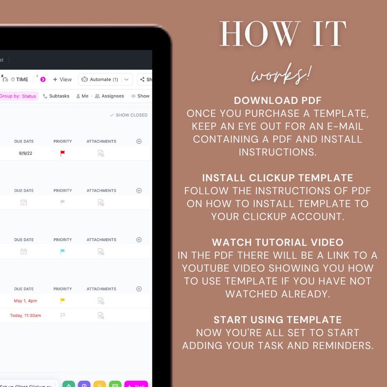 Manage Your Work Task - Freelance, Business, and Full Time Job : Clickup 3.0 Planner Template ...
