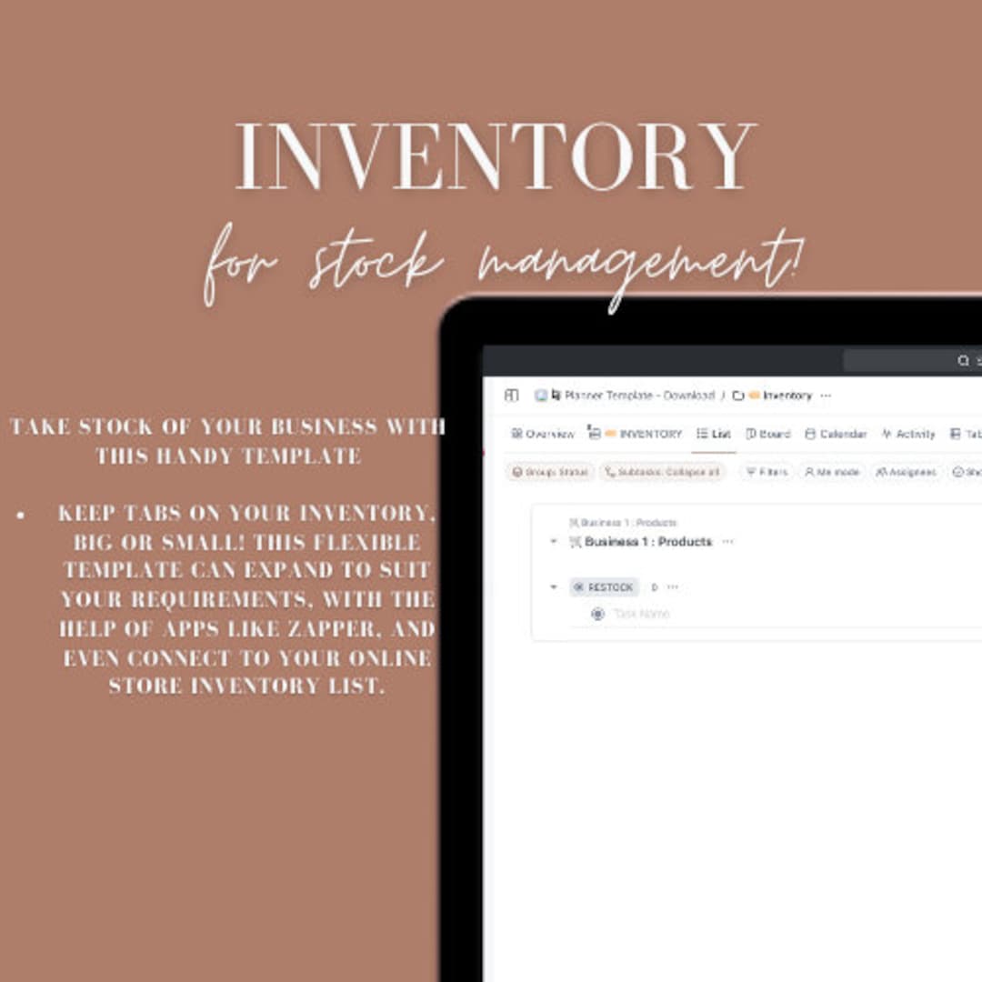 Manage Your Inventory - Stock, Restock, and Live Postings : Clickup 3.0 ...